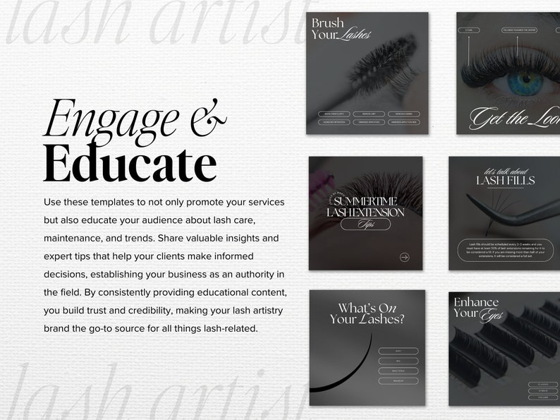 Lash Tech Instagram Templates: Lash Artist Social Media (digital ...