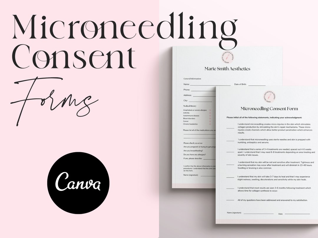 Microneedling Consent Forms, Medspa Form, Microneedling Form, Micro ...