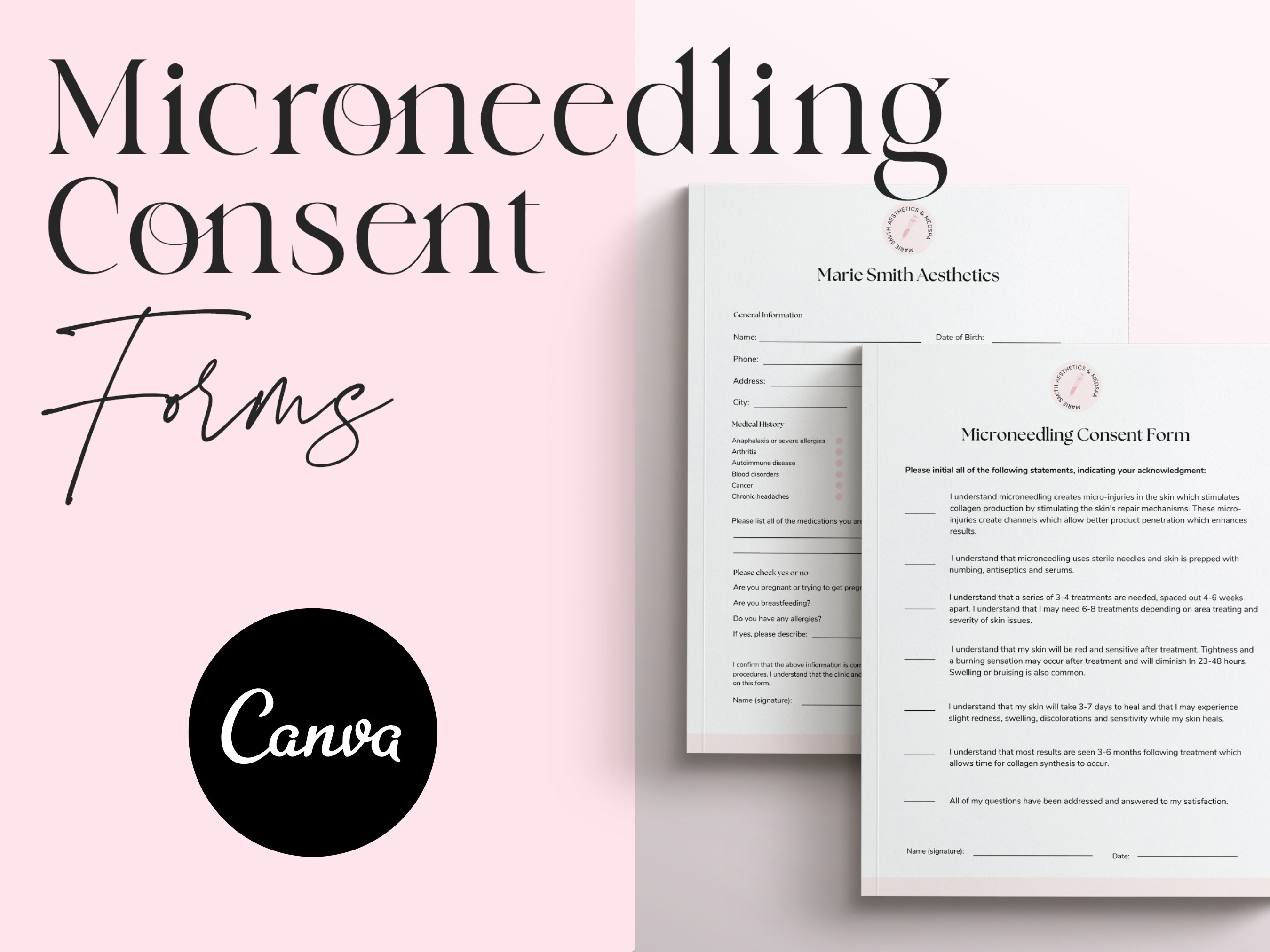 Microneedling Consent Forms Medspa Form Microneedling Form - Etsy