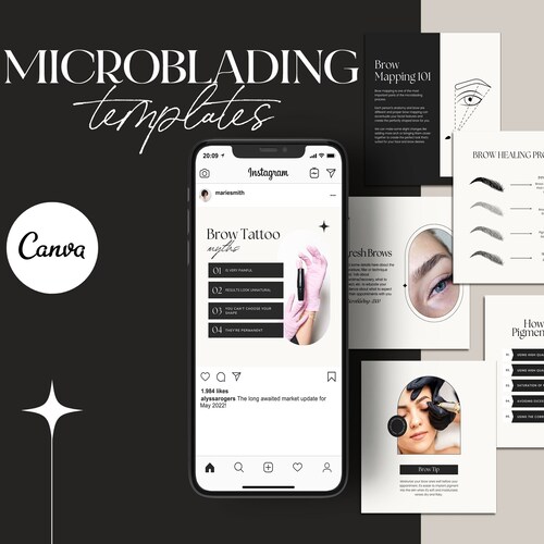 Microblading Instagram Post Powder Brows Instagram Permanent - Etsy