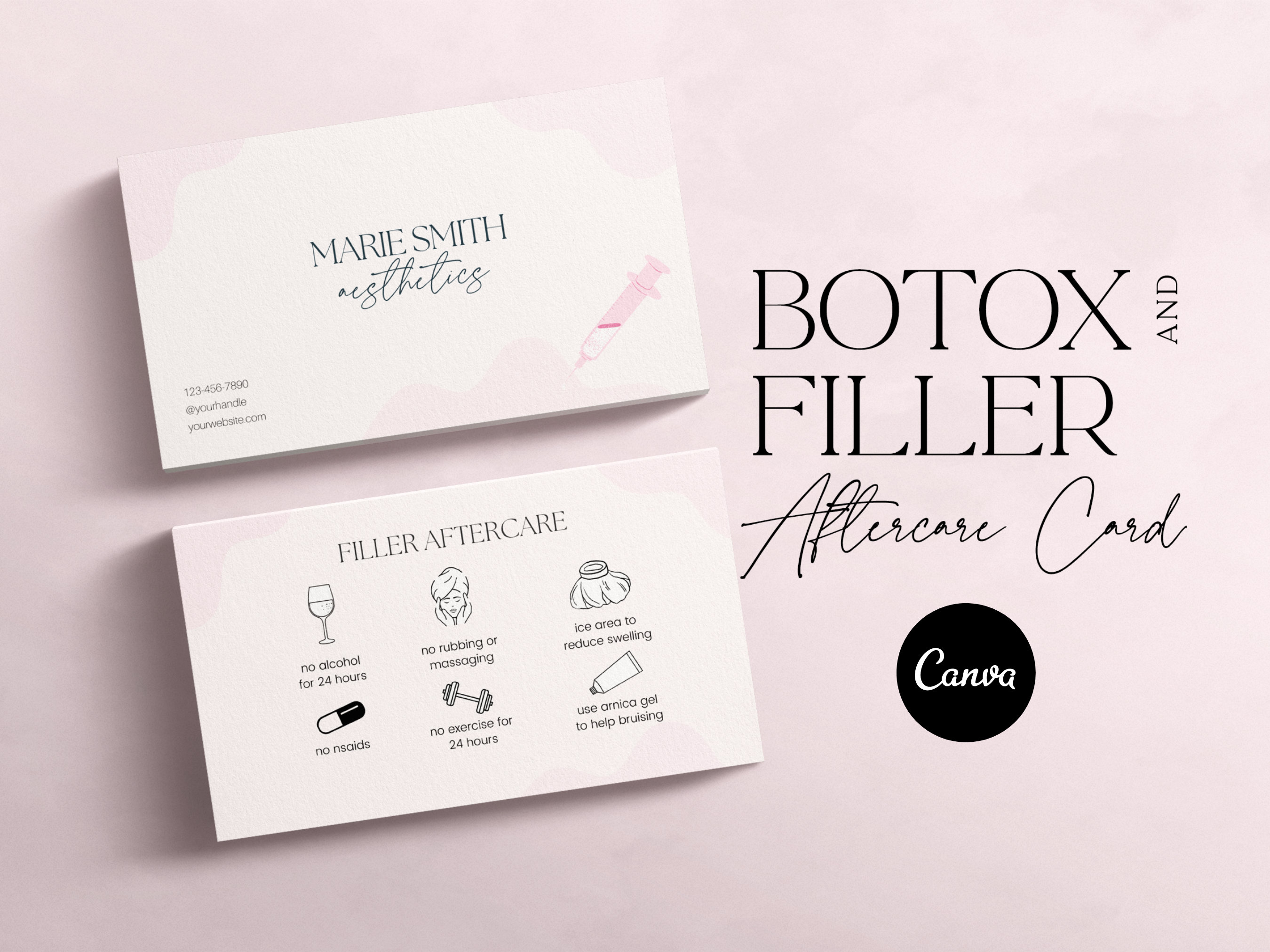 Botox and Filler Aftercare Card, Filler After Care, Botox After Care ...