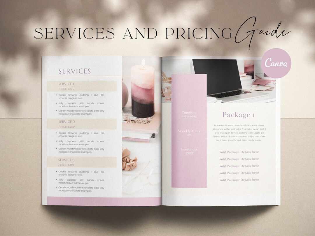 Services and Pricing Packet Template Photography Ebook Handbook ...