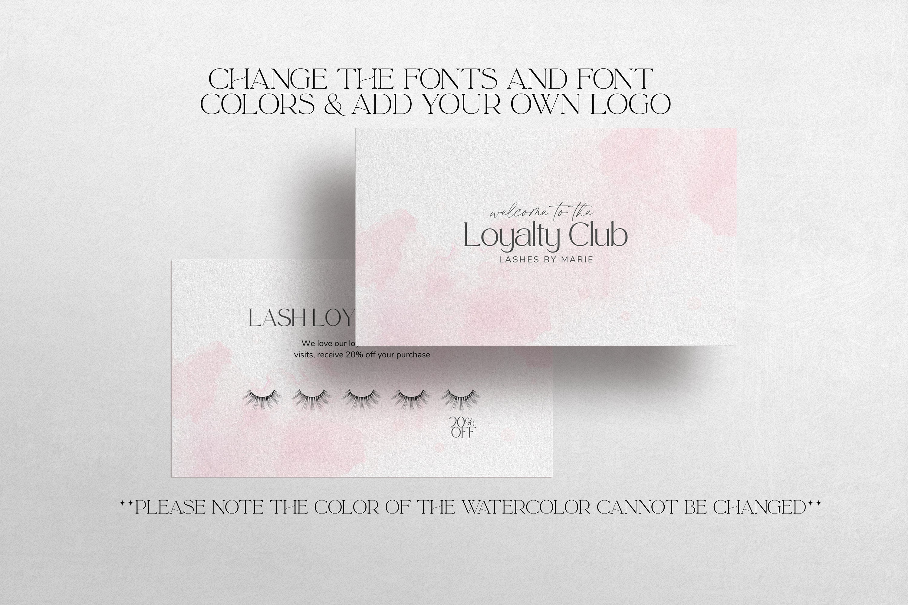 Lash Loyalty Card, Lash Loyalty Card Template, Lash Loyalty Cards ...