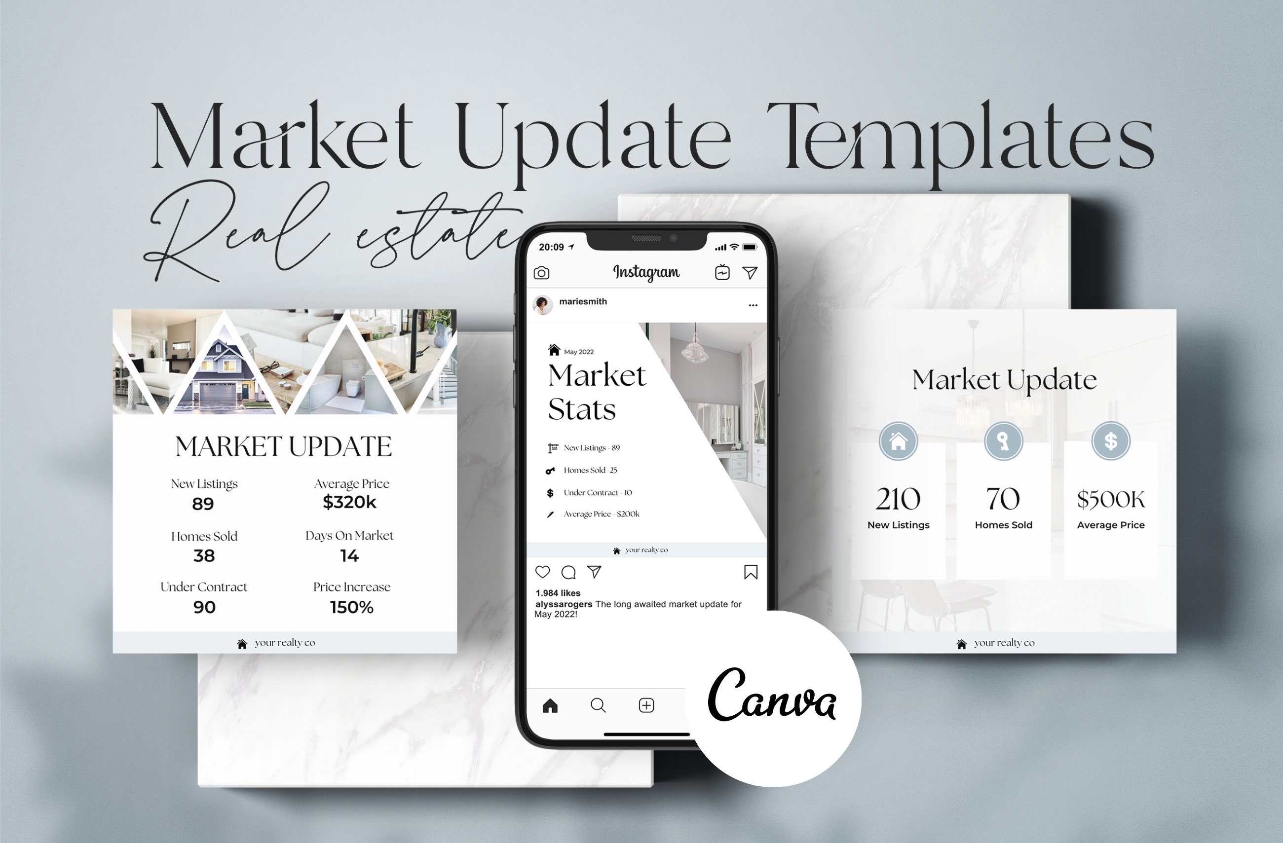 Market Update Instagram Template, Market Update Realtor Instagram Post ...