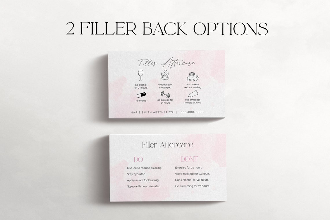 Botox Filler Aftercare Botox Aftercare Card Filler Aftercare | Etsy