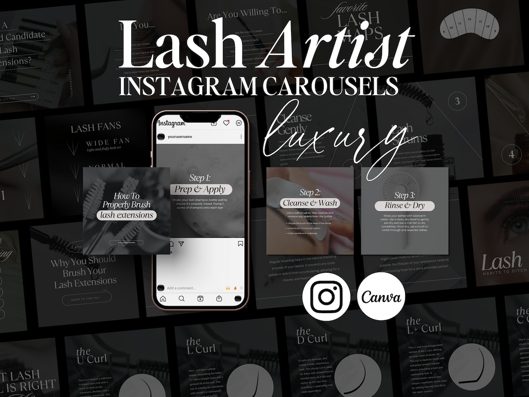 Lash Artist Instagram Post, Lash Stylist Post Templates, Lash Tech ...