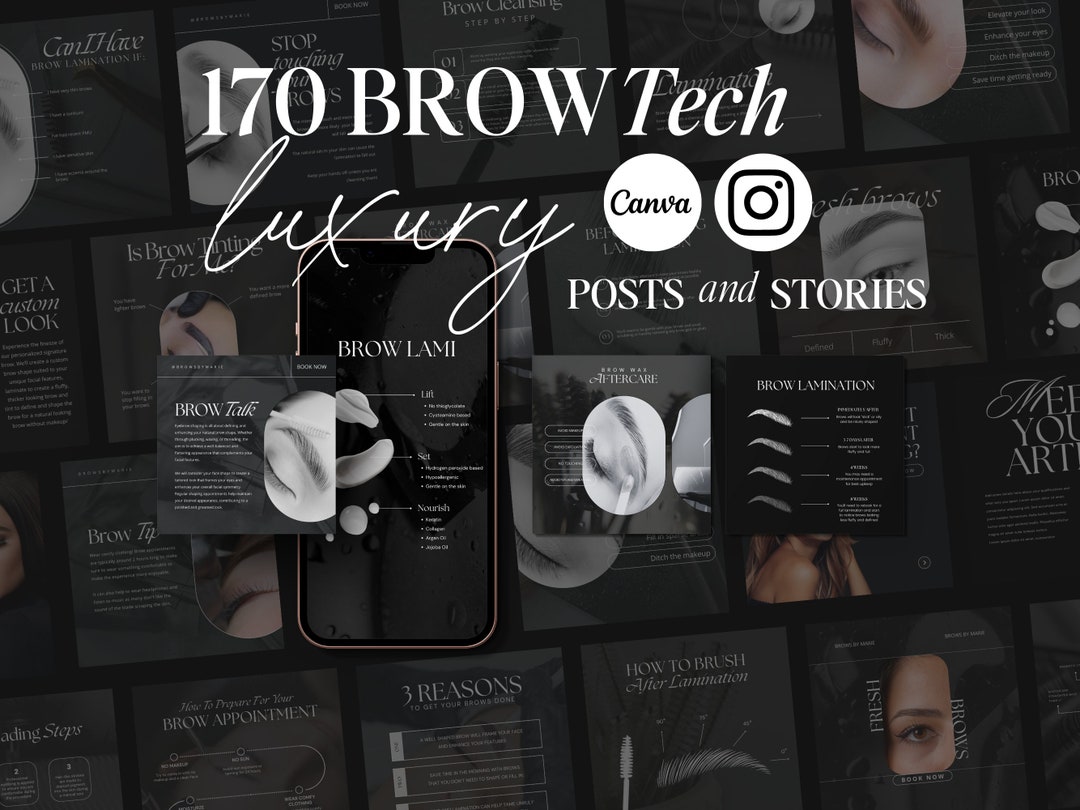 Brow Lamination Instagram Templates, Brow Tech Posts and Stories (canva ...