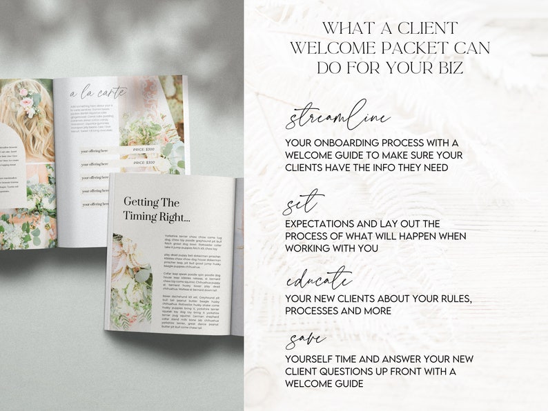 Wedding Welcome Guide Photography Wedding Welcome Packet | Etsy