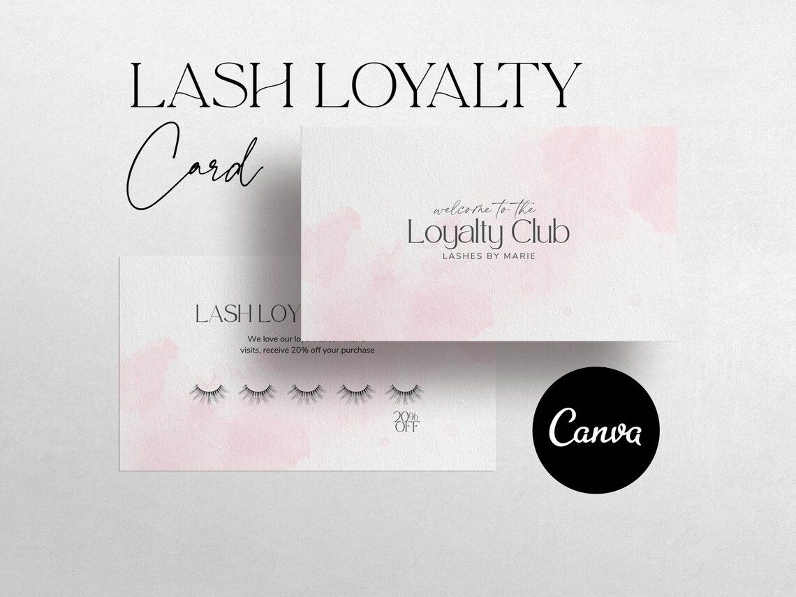 Lash Loyalty Card Lash Loyalty Card Template Lash Loyalty - Etsy