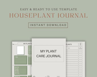 Plant Care Journal Digital Download Houseplant Care Notebook Planner ...