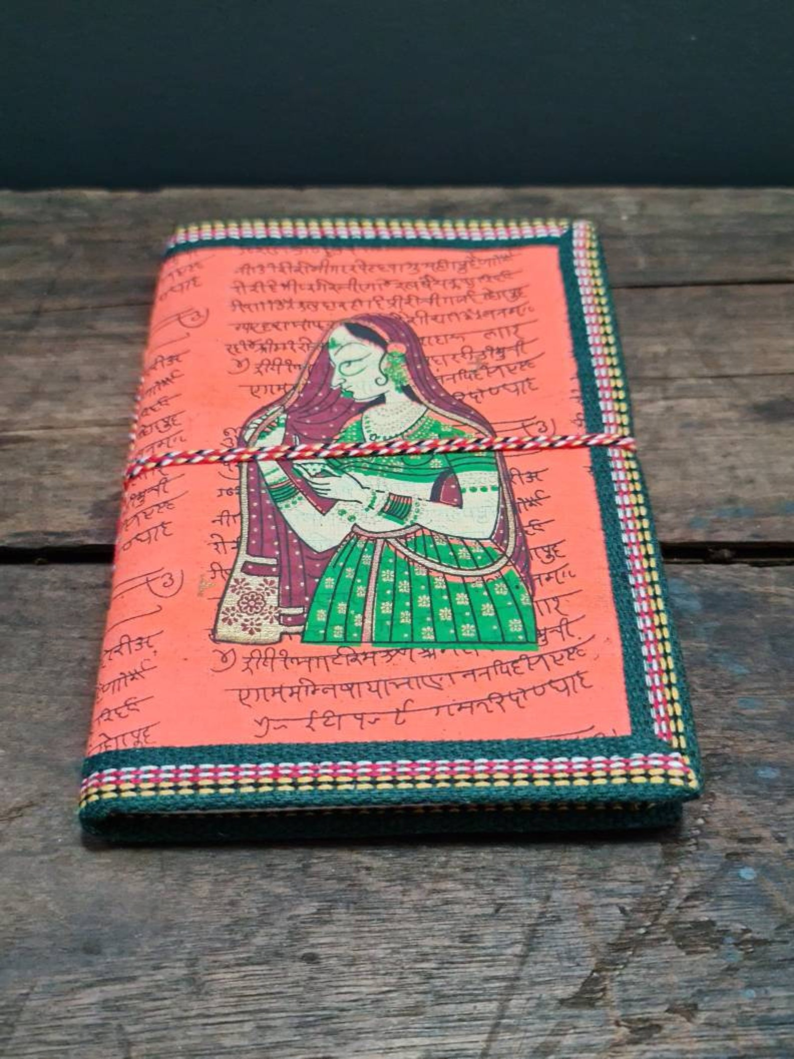 Recycled Cotton / Khadda Paper Notebook With Lady Wearing a - Etsy