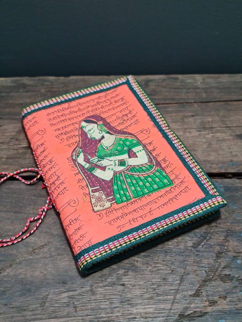 Recycled Cotton / Khadda Paper Notebook With Lady Wearing a Ghoonghat ...