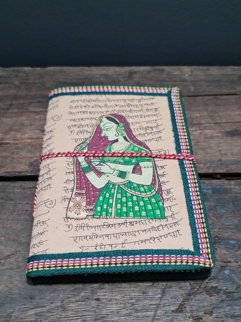 Recycled Cotton / Khadda Paper Notebook With Lady Wearing a Ghoonghat ...