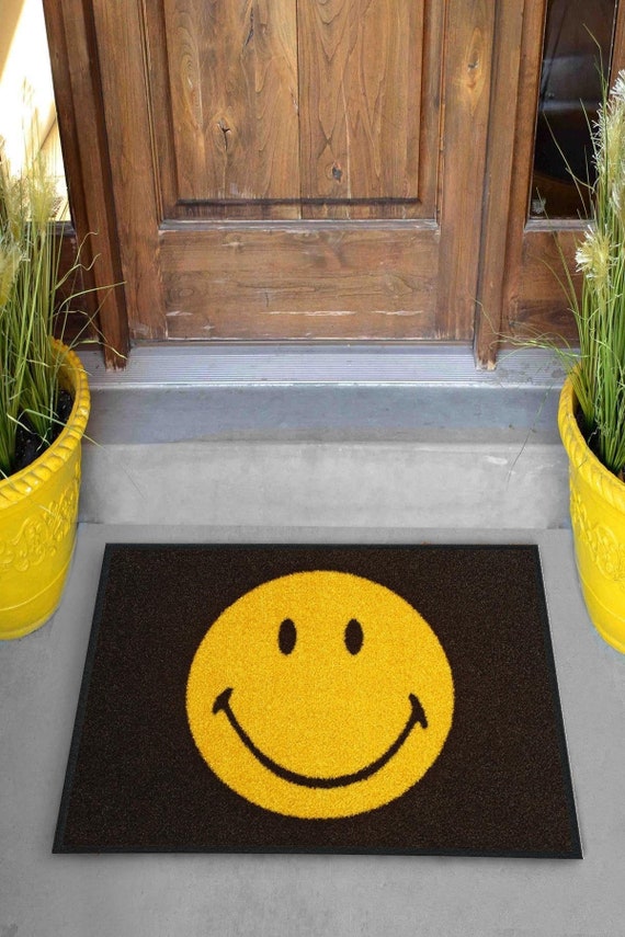 Smile Doormat Smiley Yellow Face Doormat Home Décor Welcome - Etsy