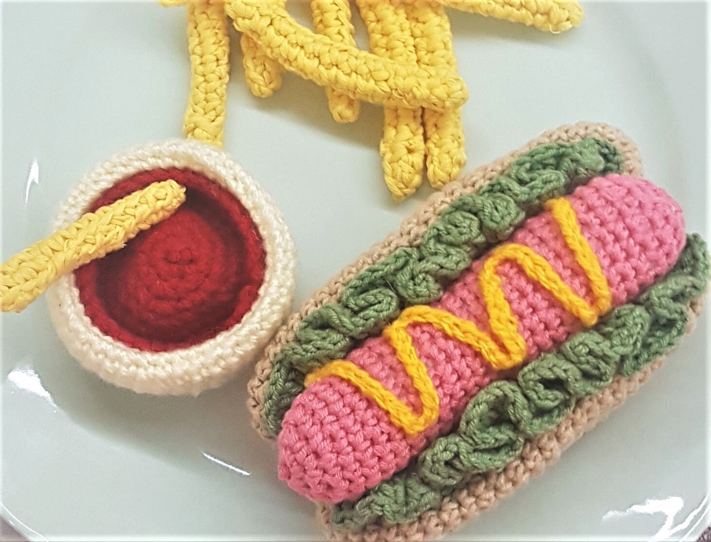 Fast Food Crochet Pattern - Hotdog Crochet - Play Food - Pdf Pattern ...