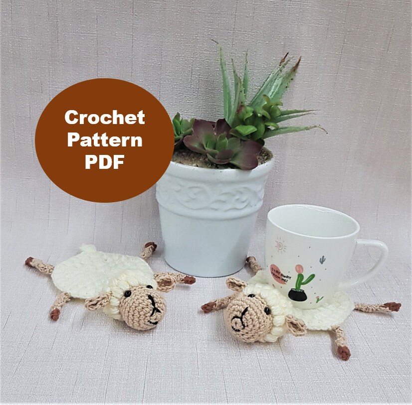 Crochet Sheep Coaster Pattern Pdf Crochet Pattern Instant - Etsy
