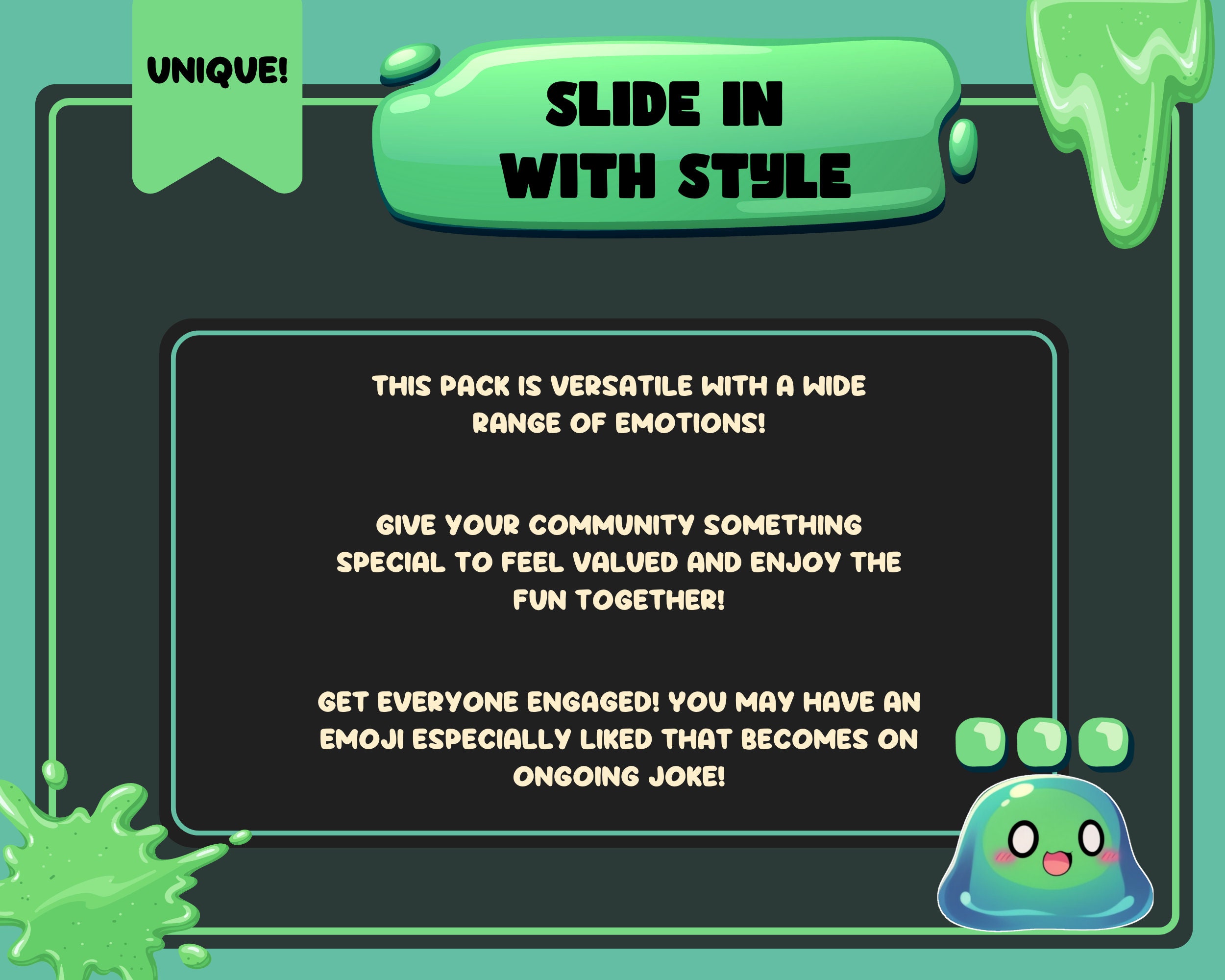 Blue Green Slime Emotes / Great for Discord and Twitch / Fun Set of 10 ...