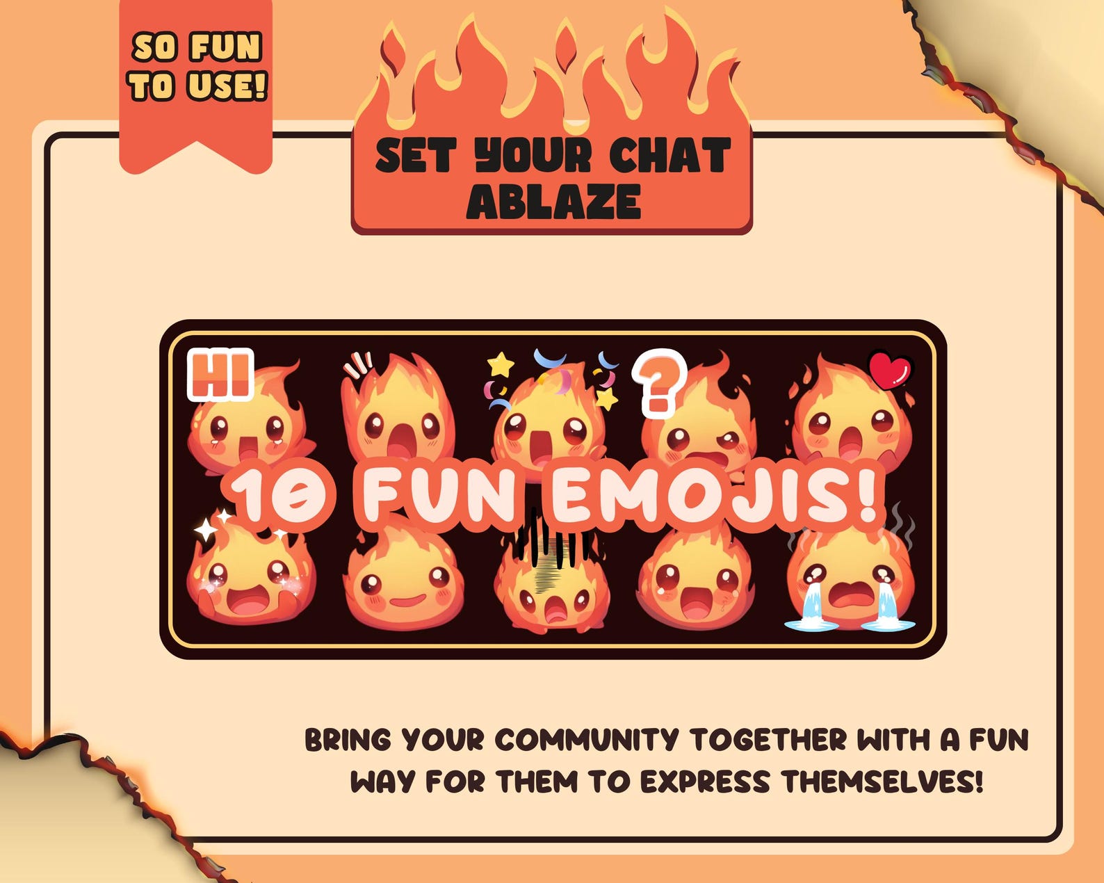Insanely Cute Flame Emotes / Great Fire Emoji Set for Discord and ...