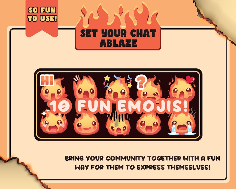 Insanely Cute Flame Emotes / Great Fire Emoji Set for Discord and ...