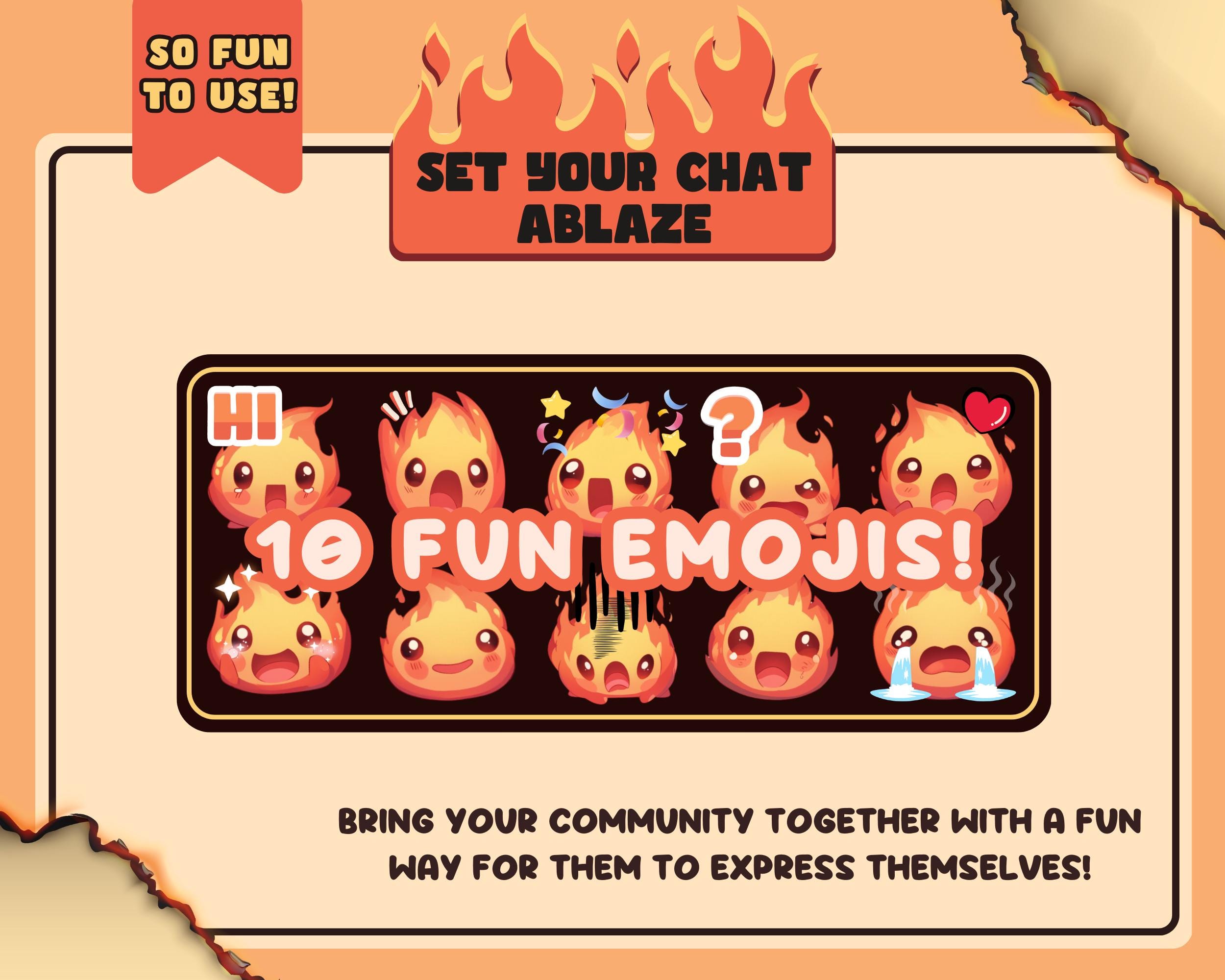 Insanely Cute Flame Emotes / Great Fire Emoji Set for Discord and ...