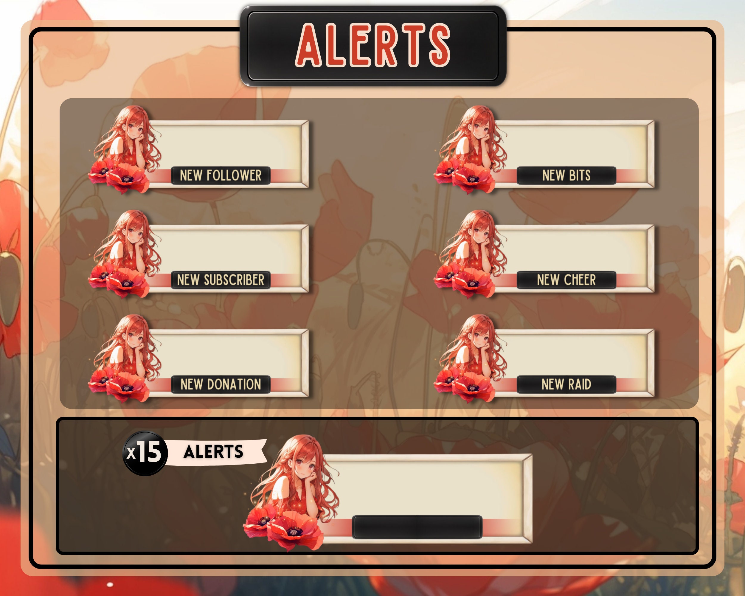 ULTIMATE ~poppy~ Streaming Bundle / Twitch Streamer Overlays, Frames ...