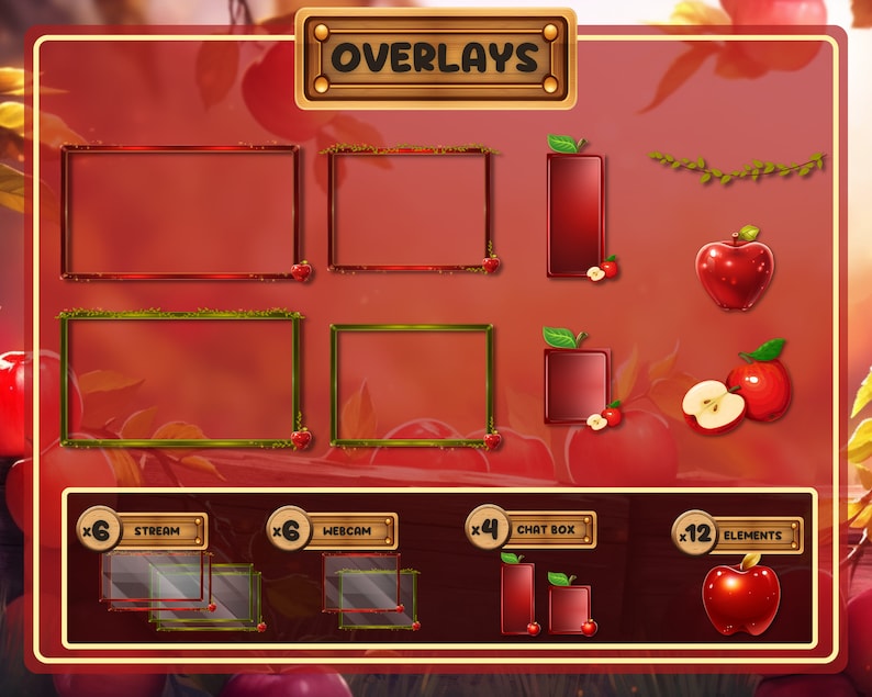 Apple Orchard Streaming Bundle / Twitch and Vtuber Stream Overlay ...