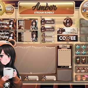 ULTIMATE amber Cozy Streaming Overlay Bundle / Twitch Streamer Overlays ...