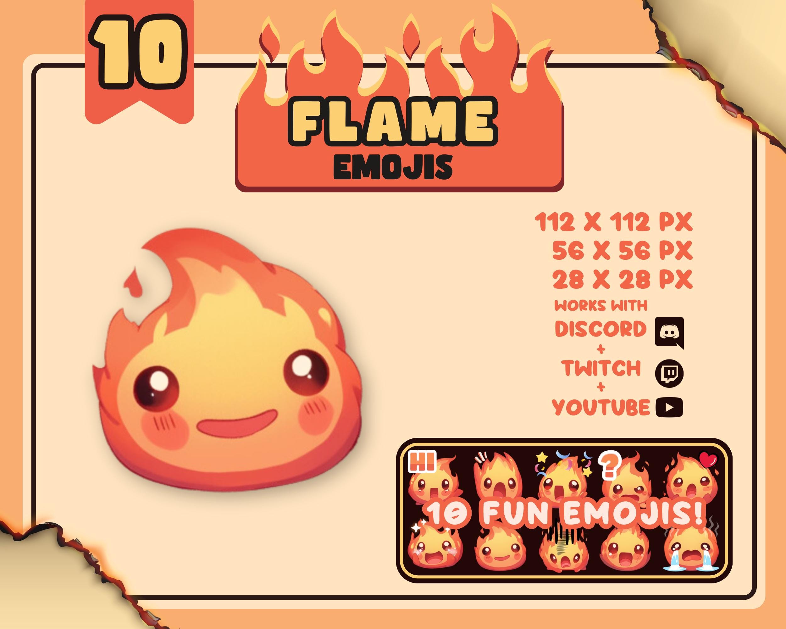 Insanely Cute Flame Emojis / Great for Discord and Twitch / Fire Emotes ...