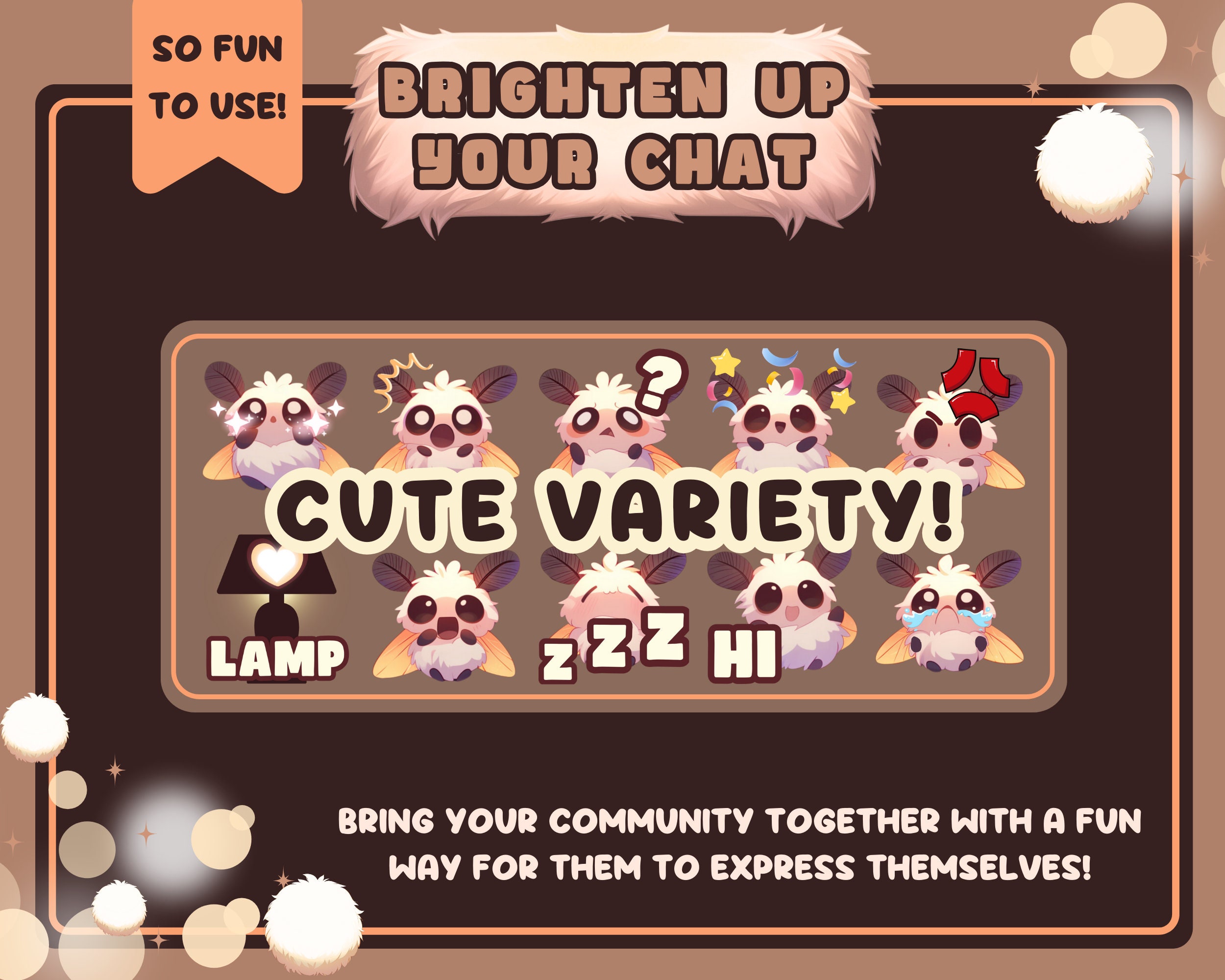 Adorable Fuzzy Moth Emojis / Fun Set of 10 Moth Character Emotes ...