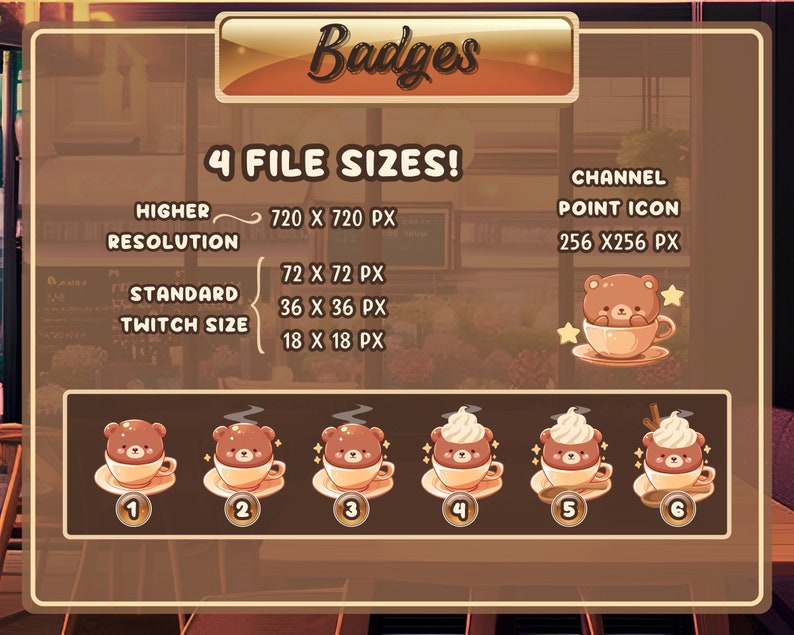 Cute Coffee Bear Sub and Bit Badges / Twitch Streamer - Etsy