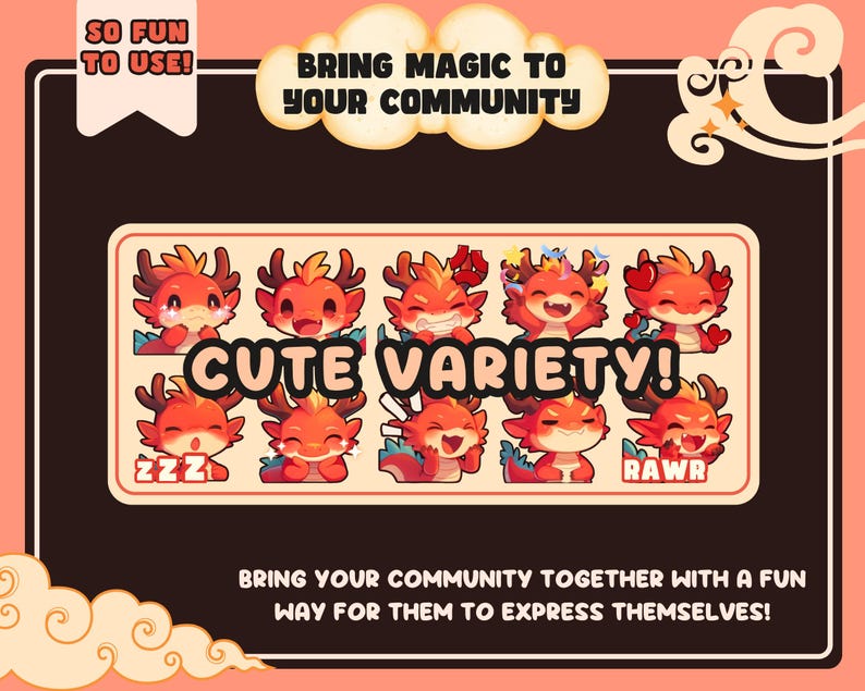 Cute Red Dragon Emotes, Twitch, Discord, Youtube (digital Download) - Etsy