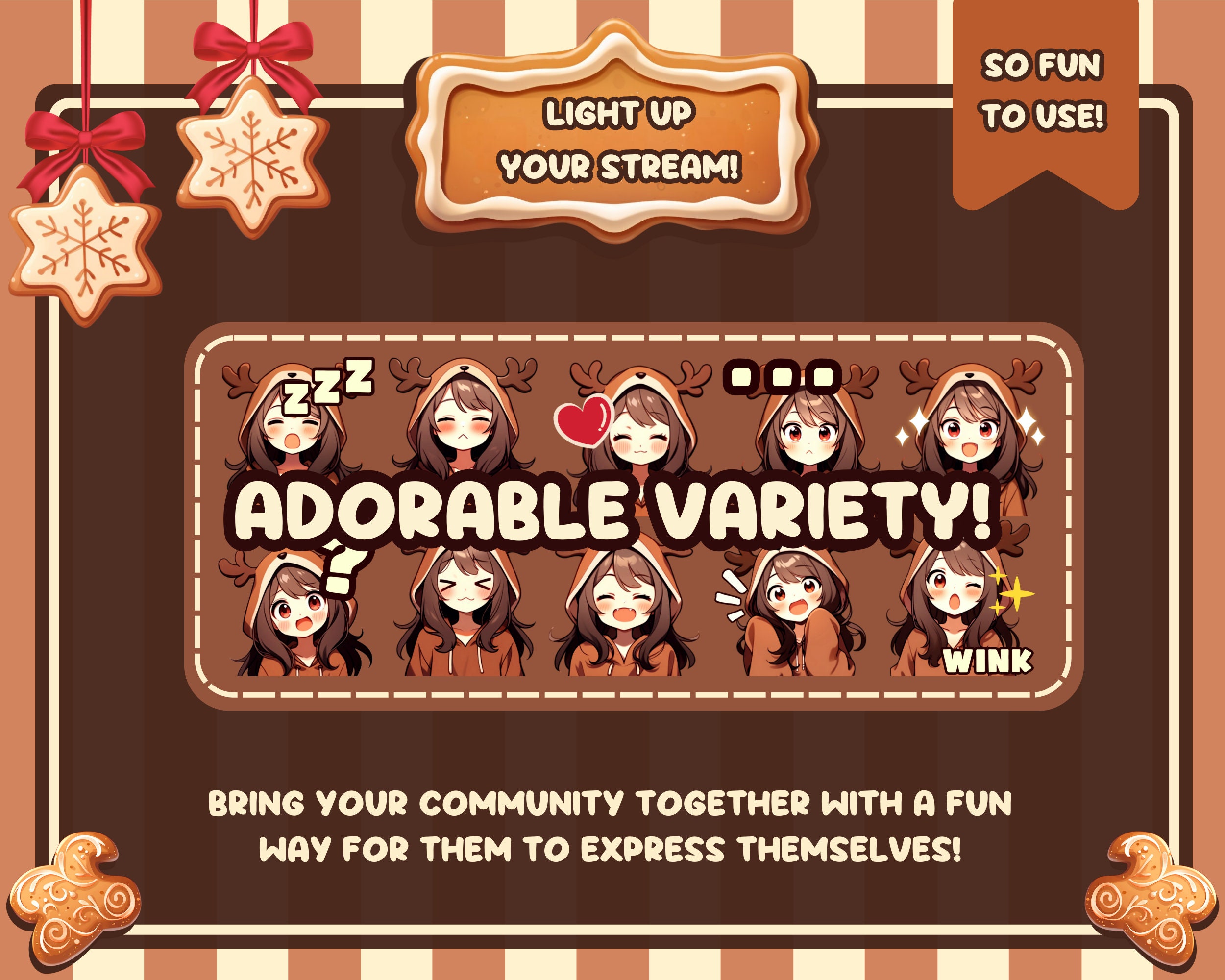 Cute Amber Reindeer Emotes / Great Emojis for Discord, Twitch and ...