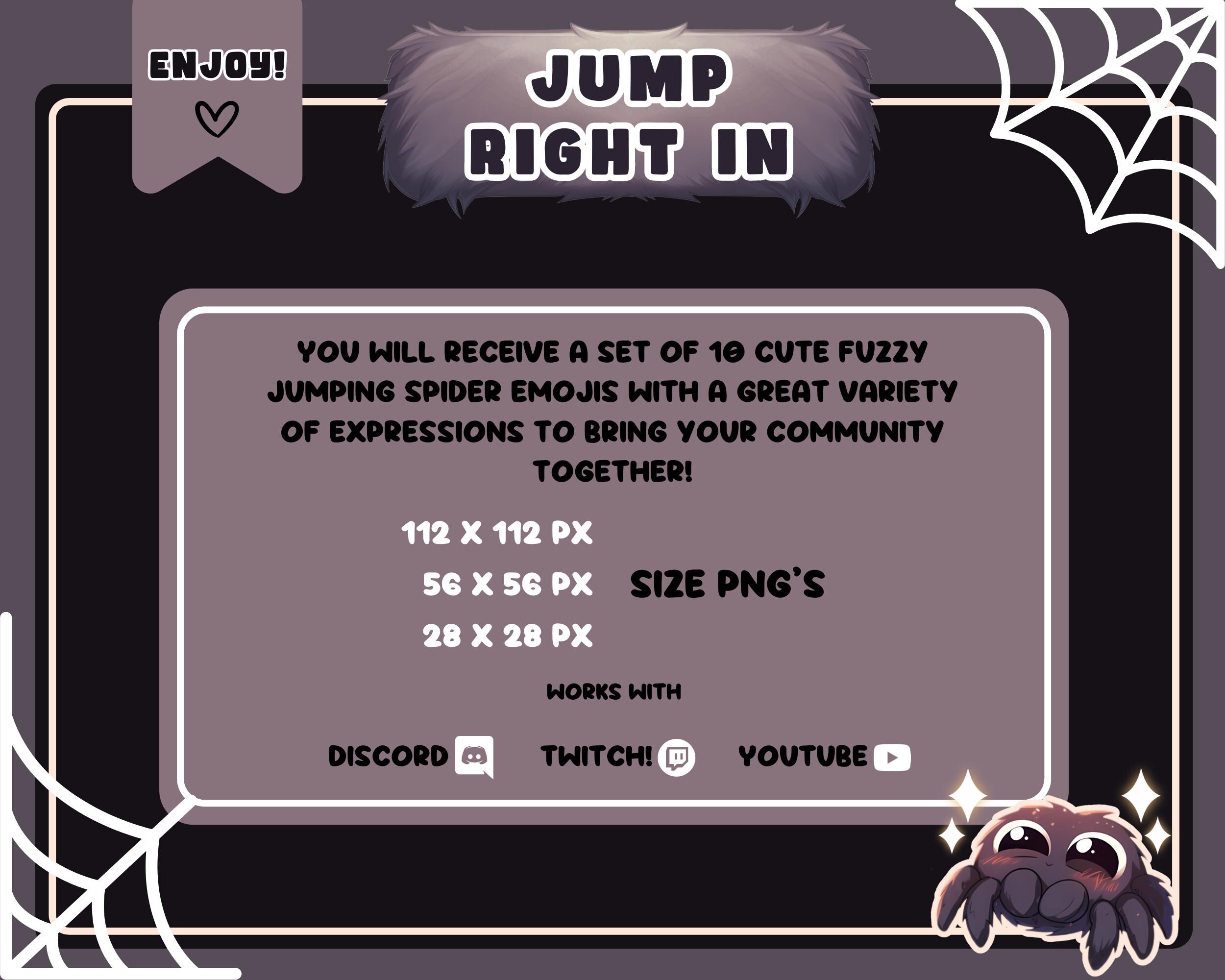 Jumping Spider Set of Emotes / Twitch, Discord, Youtube / Kawaii Emojis ...