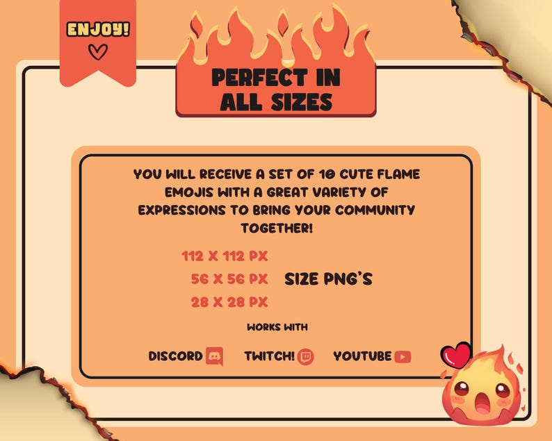 Insanely Cute Flame Emotes / Great Fire Emoji Set for Discord and ...