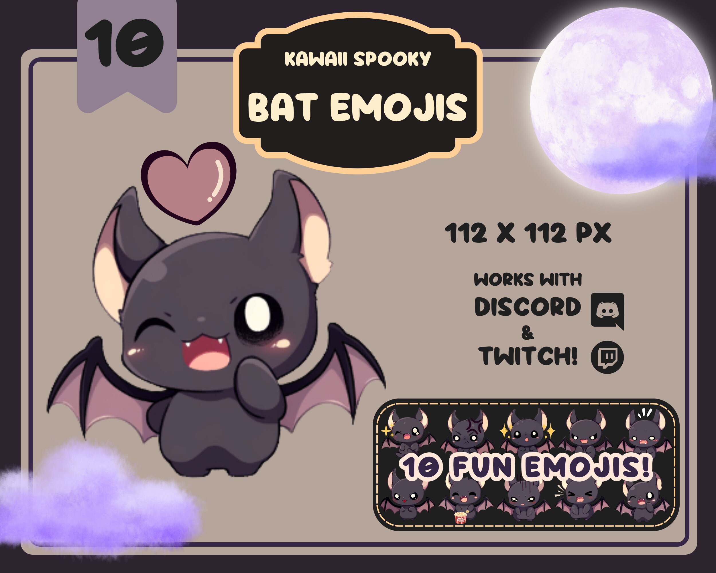 Cute Bat Emojis / Great for Discord and Twitch / Spooky - Etsy Canada