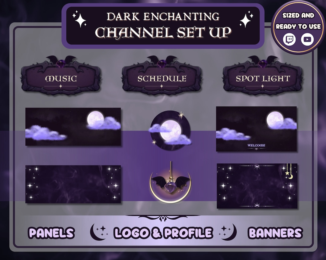 Dark Enchanting Channel Set up / Twitch & Youtube Stream / Panels ...