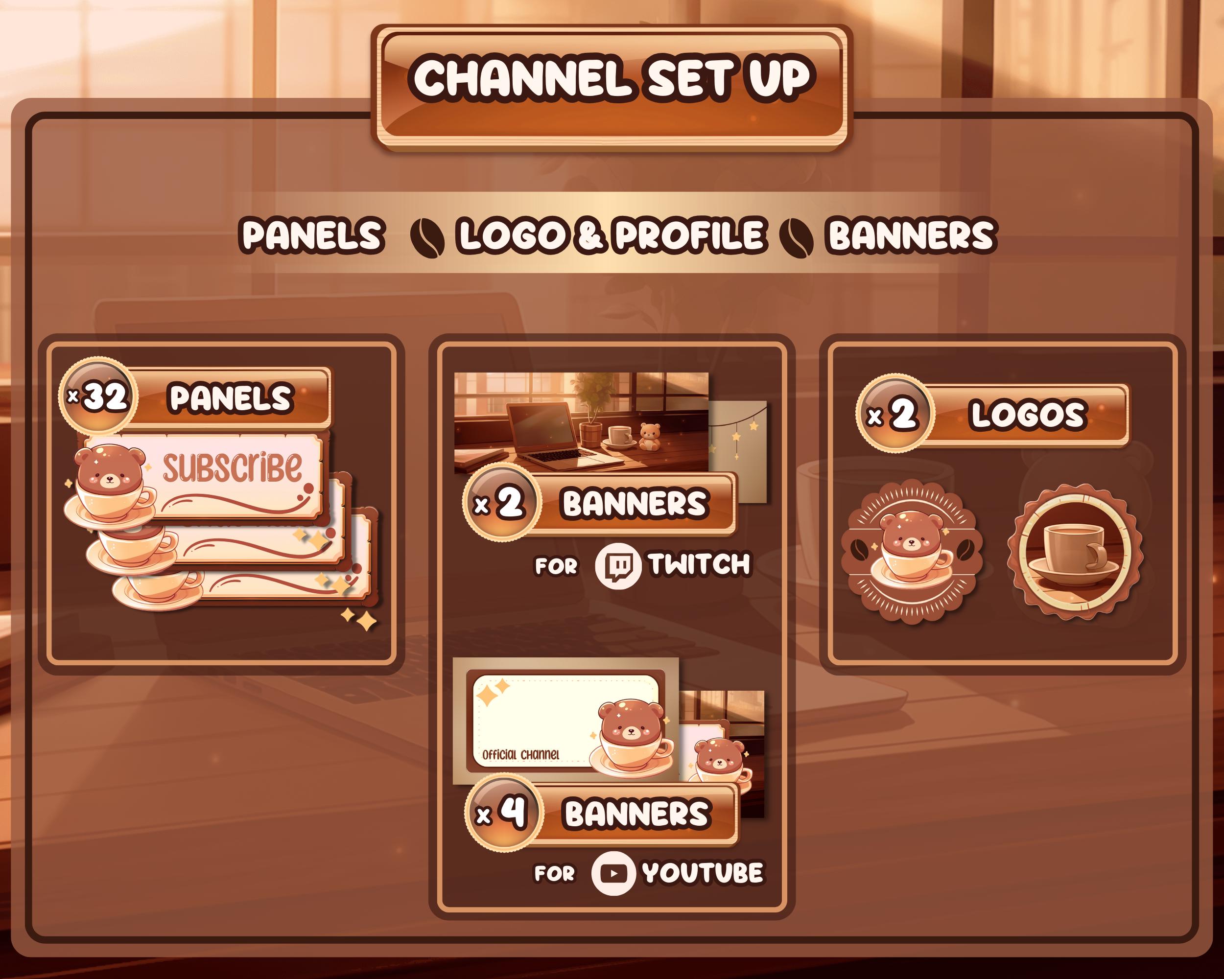 Coffee Bear Ultimate Package Bundle / Full Matching Set for Your Twitch ...