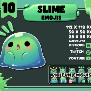 Blue Green Slime Emotes: Emoji Set for Twitch/discord - Etsy
