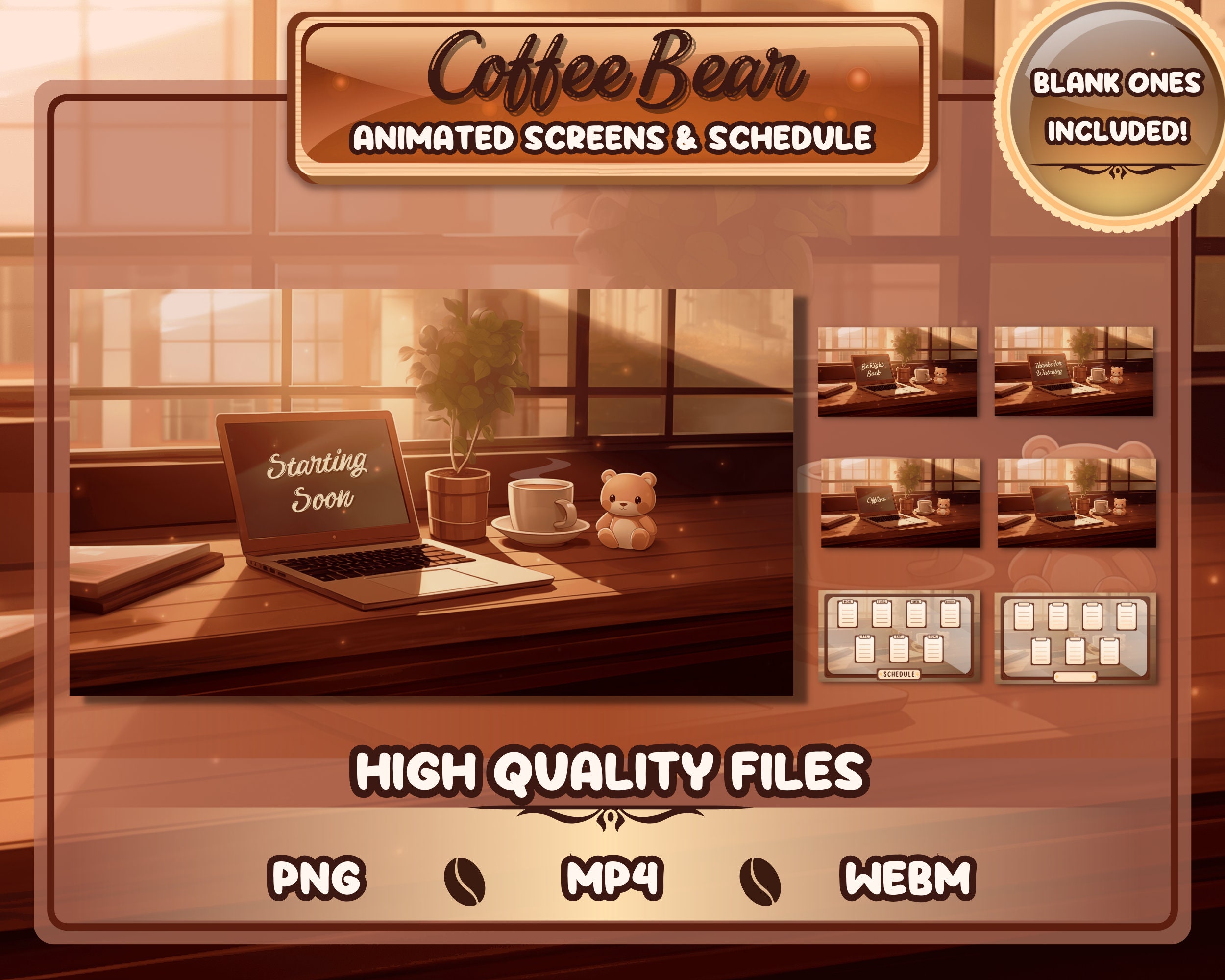 Coffee Bear Café Stream Screens / Cozy and Relaxing Animated Screens ...