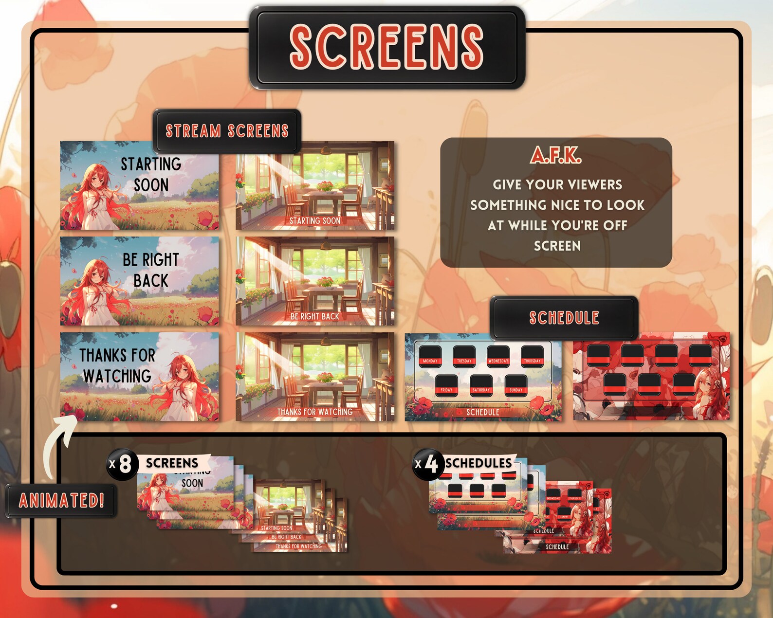 ULTIMATE ~poppy~ Streaming Bundle / Twitch Streamer Overlays, Frames ...