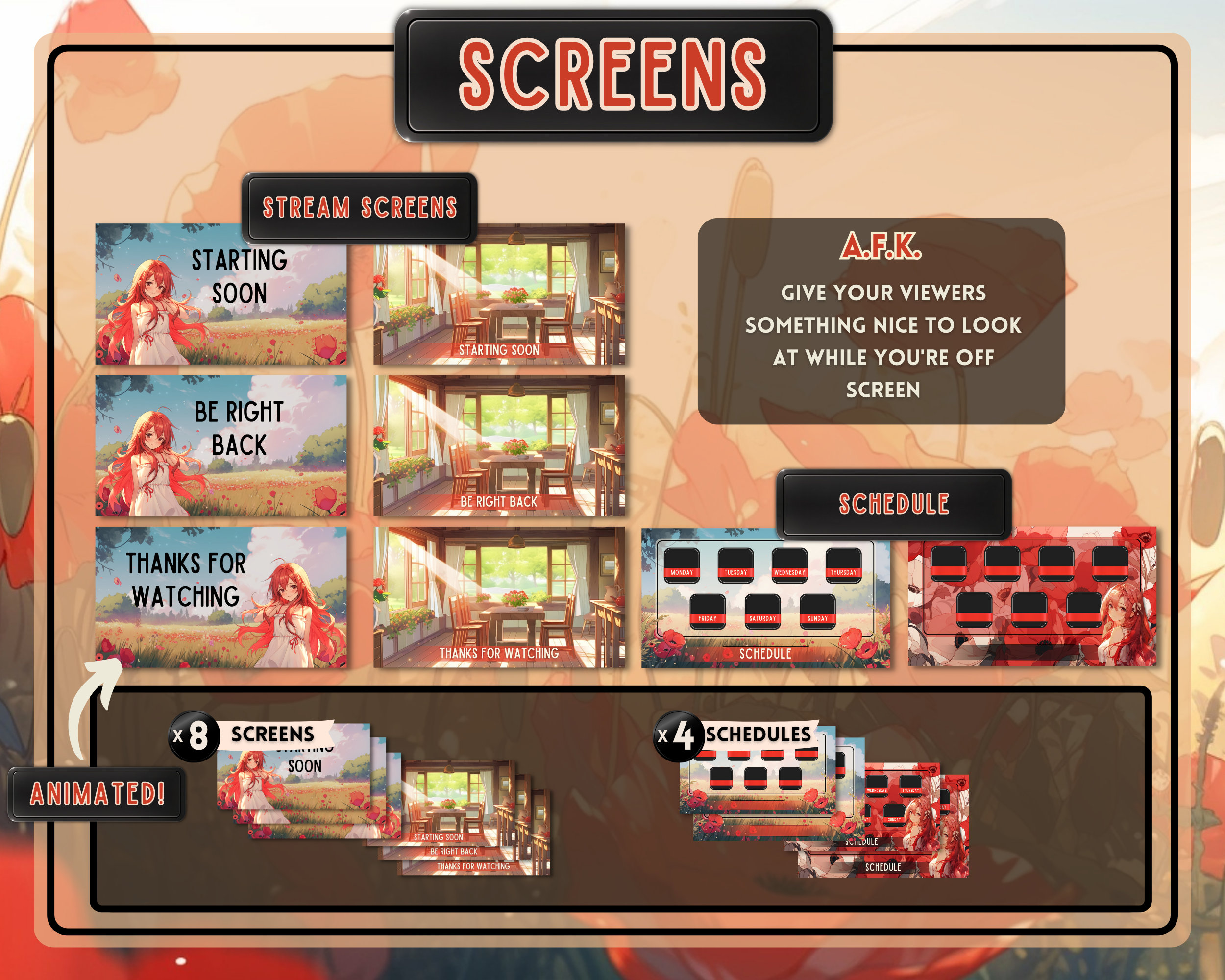 ULTIMATE ~poppy~ Streaming Bundle / Twitch Streamer Overlays, Frames ...