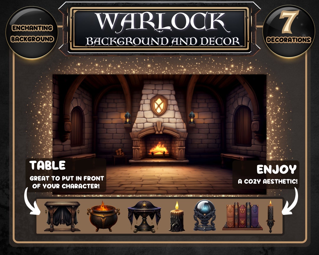 Charming Warlock Background and Stream Decorations / Customizable! / Fun Magical Decor for ...