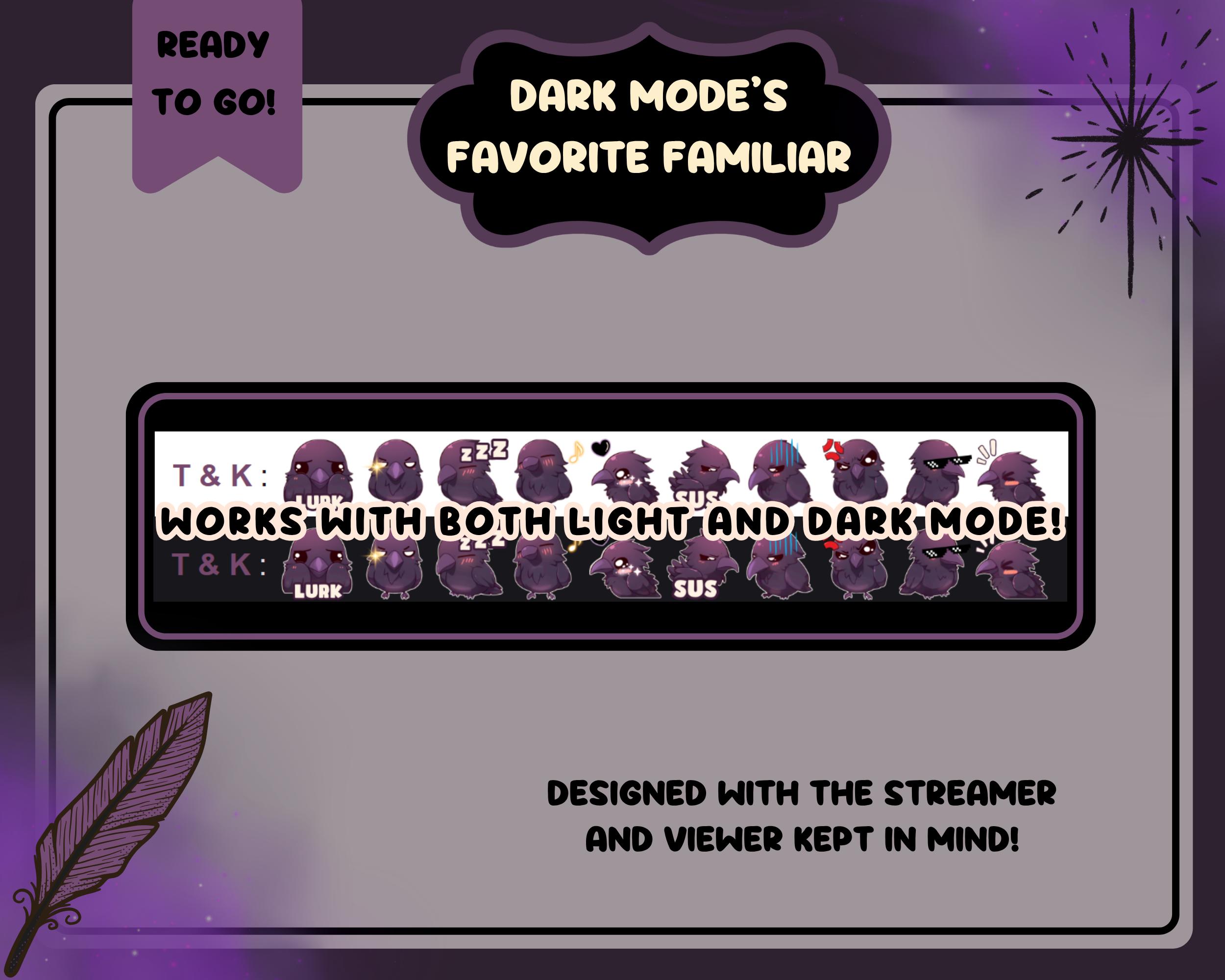 Cute Raven Emotes: Gothic Twitch & Discord Emoji Pack (10 Pngs) - Etsy