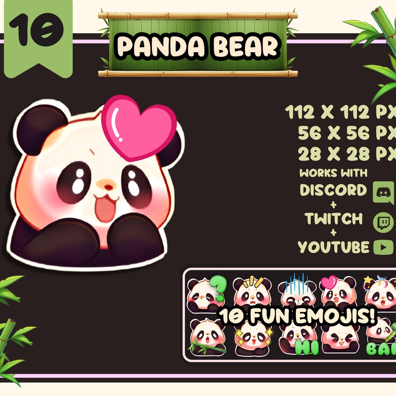 Bamboo Panda Emotes - Etsy