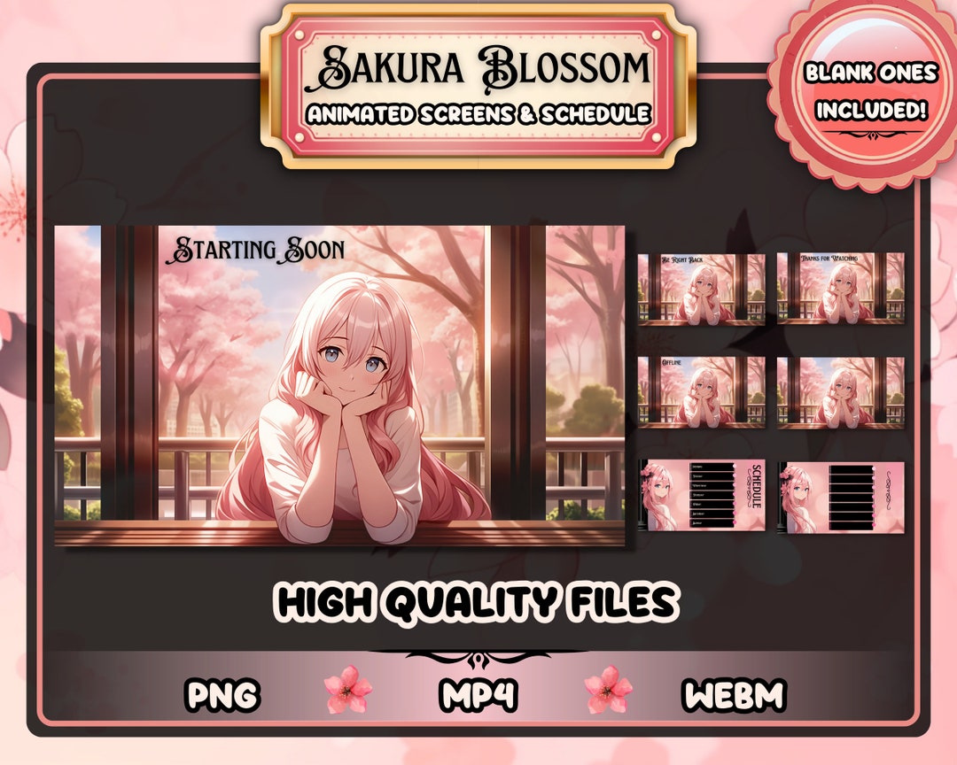 Pink Sakura Blossom Stream Screens / Cute Anime Girl With Pink Hair ...