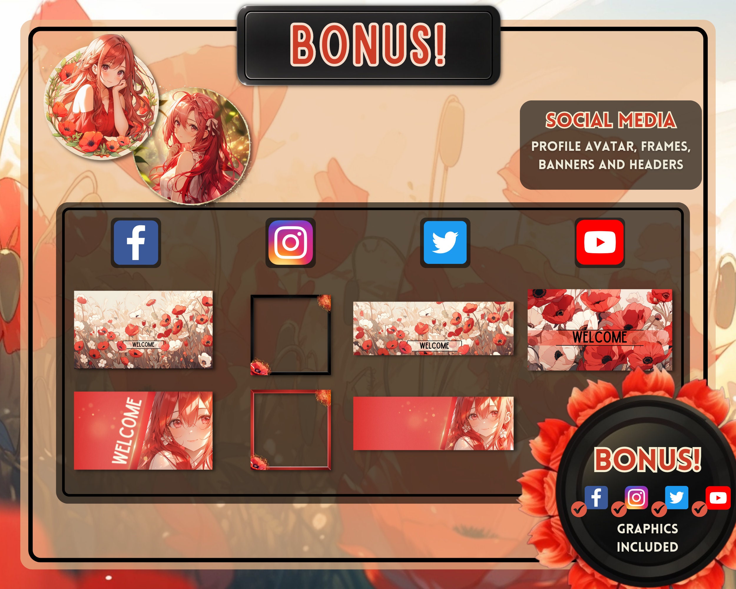 ULTIMATE ~poppy~ Streaming Bundle / Twitch Streamer Overlays, Frames ...