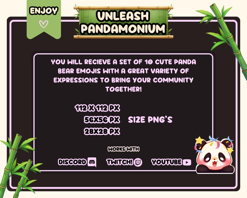Adorable Panda Bear Emojis / Great Emotes for Discord, Twitch and ...