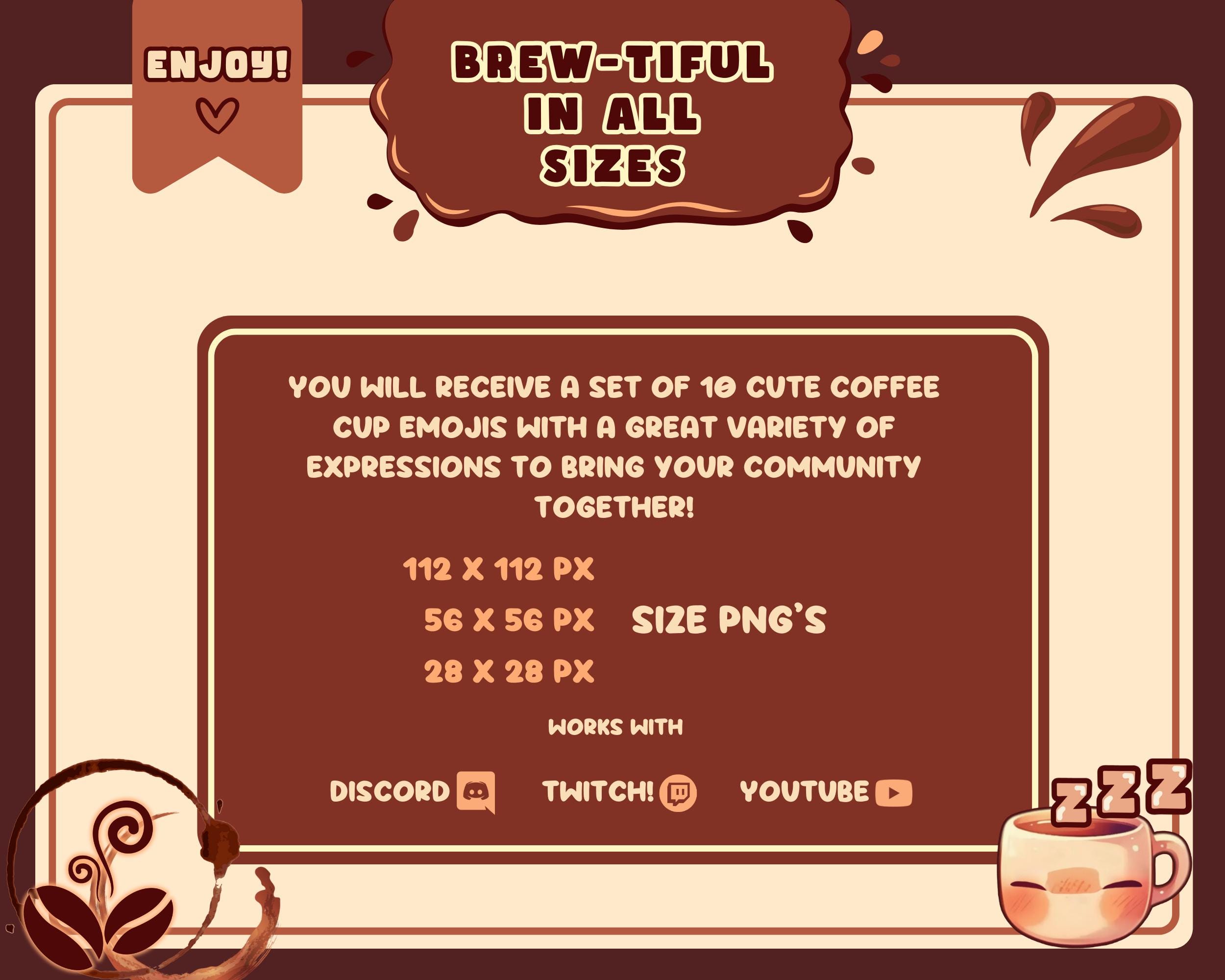 Funny Coffee Cup Emotes / Great Emojis for Twitch, Discord, Youtube ...