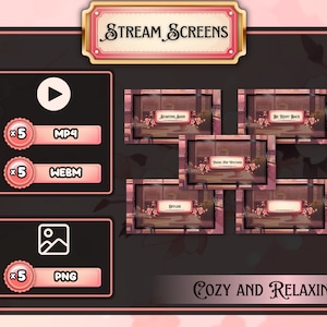 Sakura Café Stream Screens / Pink Cherry Blossom Coffee Shop / Animated ...