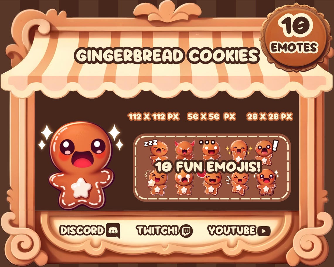 Gingerbread Cookie Emotes / Great Emojis for Discord, Twitch and ...